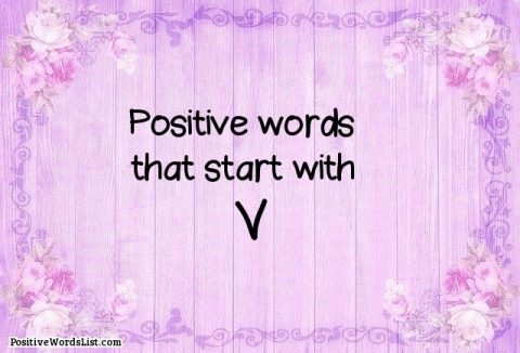 Positive Words That Start With V | Positive Words List